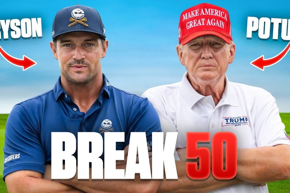 Bryson DeChambeau and Donald Trump Tackle Break 50 Golf Challenge