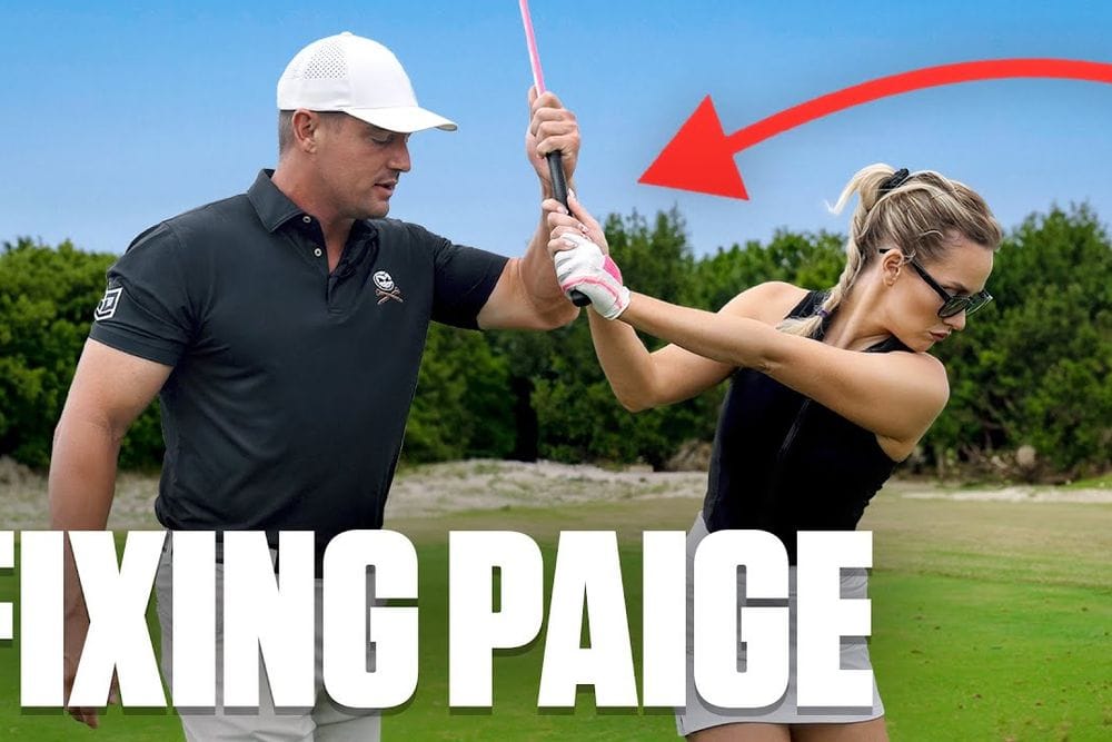 Bryson DeChambeau Helps Paige Spiranac Master Her Golf Swing
